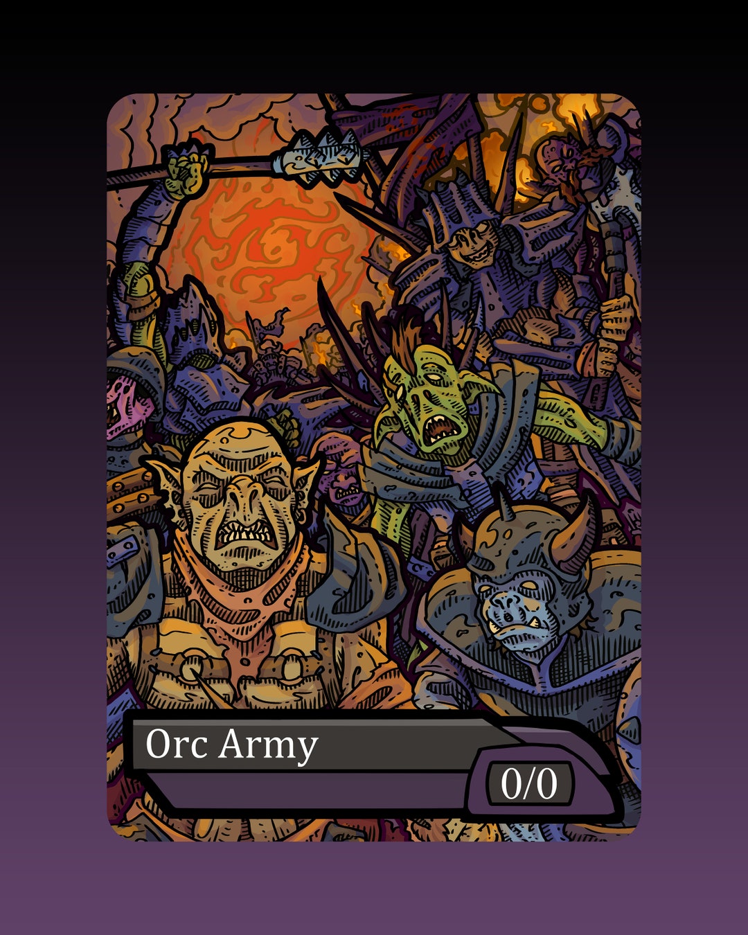 Orc Army Token Custom Altered MTG Magic the Gathering Fantasy Board ...