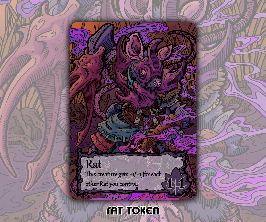 Rat Token - Custom MTG Magic the Gathering Fantasy Board Game Card ...