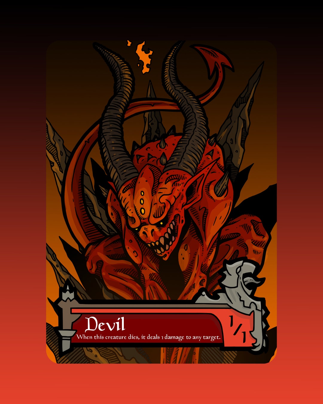 Devil Token Custom MTG Magic the Gathering Innistrad Fantasy Board Game ...