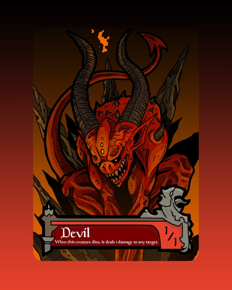 Devil Token Custom MTG Magic the Gathering Innistrad Fantasy - Etsy