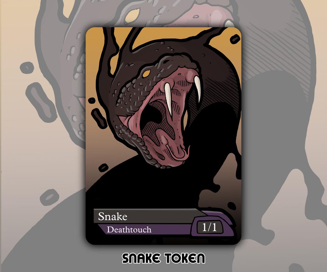 Snake - Custom Token for Magic the Gathering Ophiomancer - Etsy