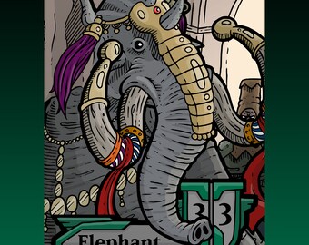 Elephant Token Custom MTG Magic the Gathering Fantasy Board Game Card ...