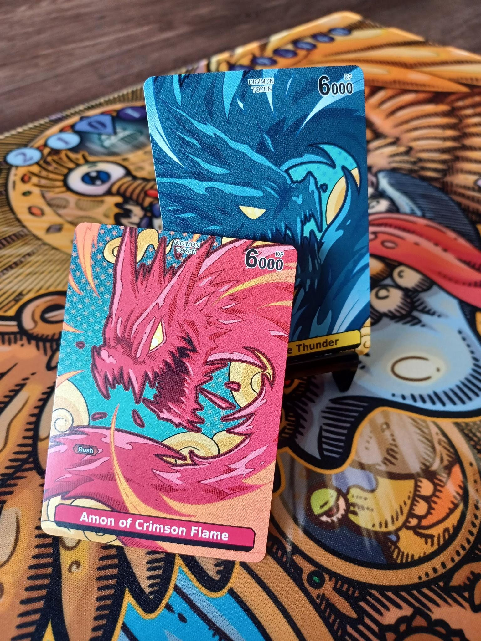 Amon of Crimson Flame & Umon of Blue Thunder - 2 Tokens - Digimon Card ...
