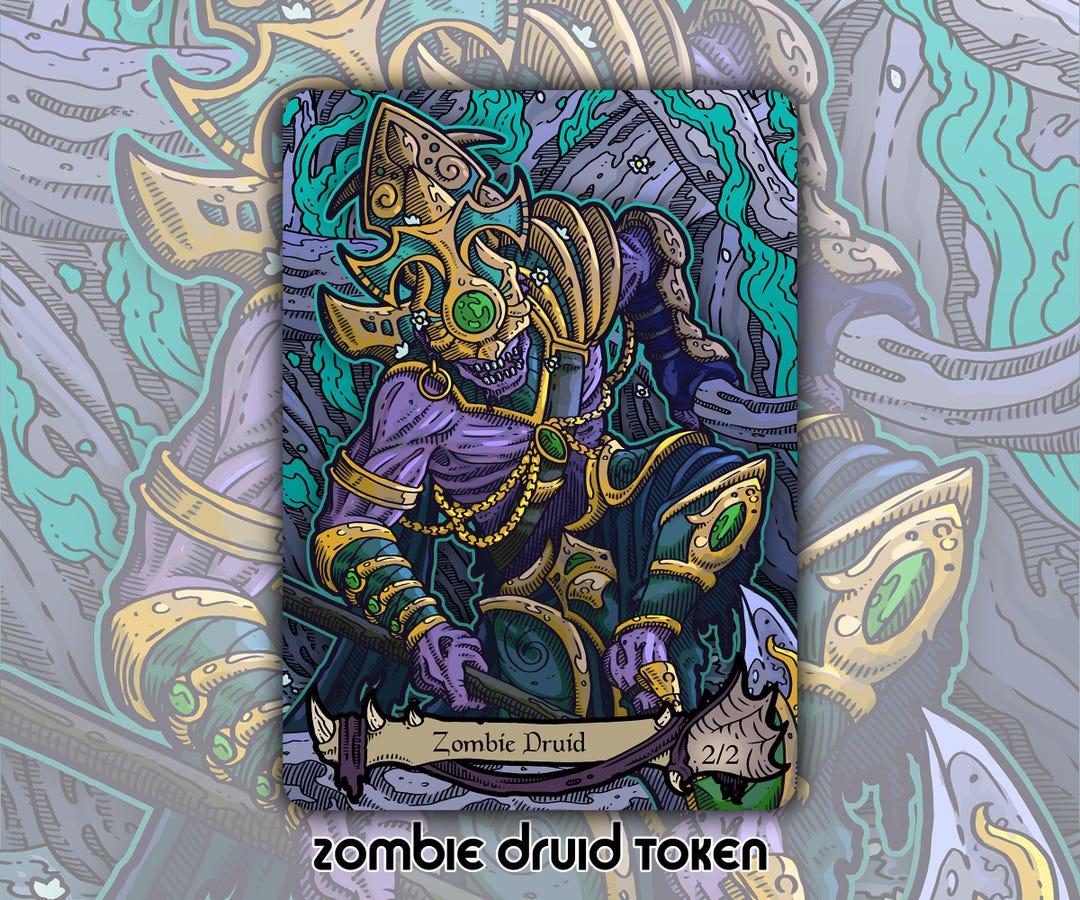 Zombie Druid Token - Custom Altered MTG Magic the Gathering Fantasy ...