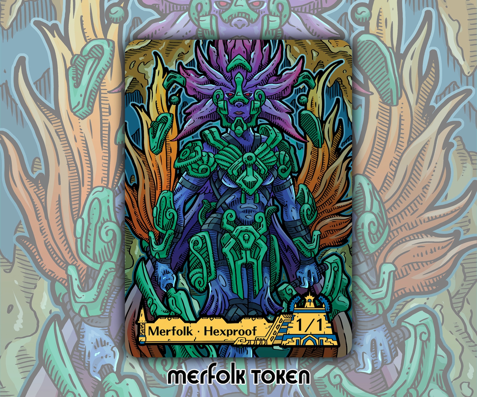 Merfolktoken - Custom MTG Magic Gathering Fantasy Board Game Card ...