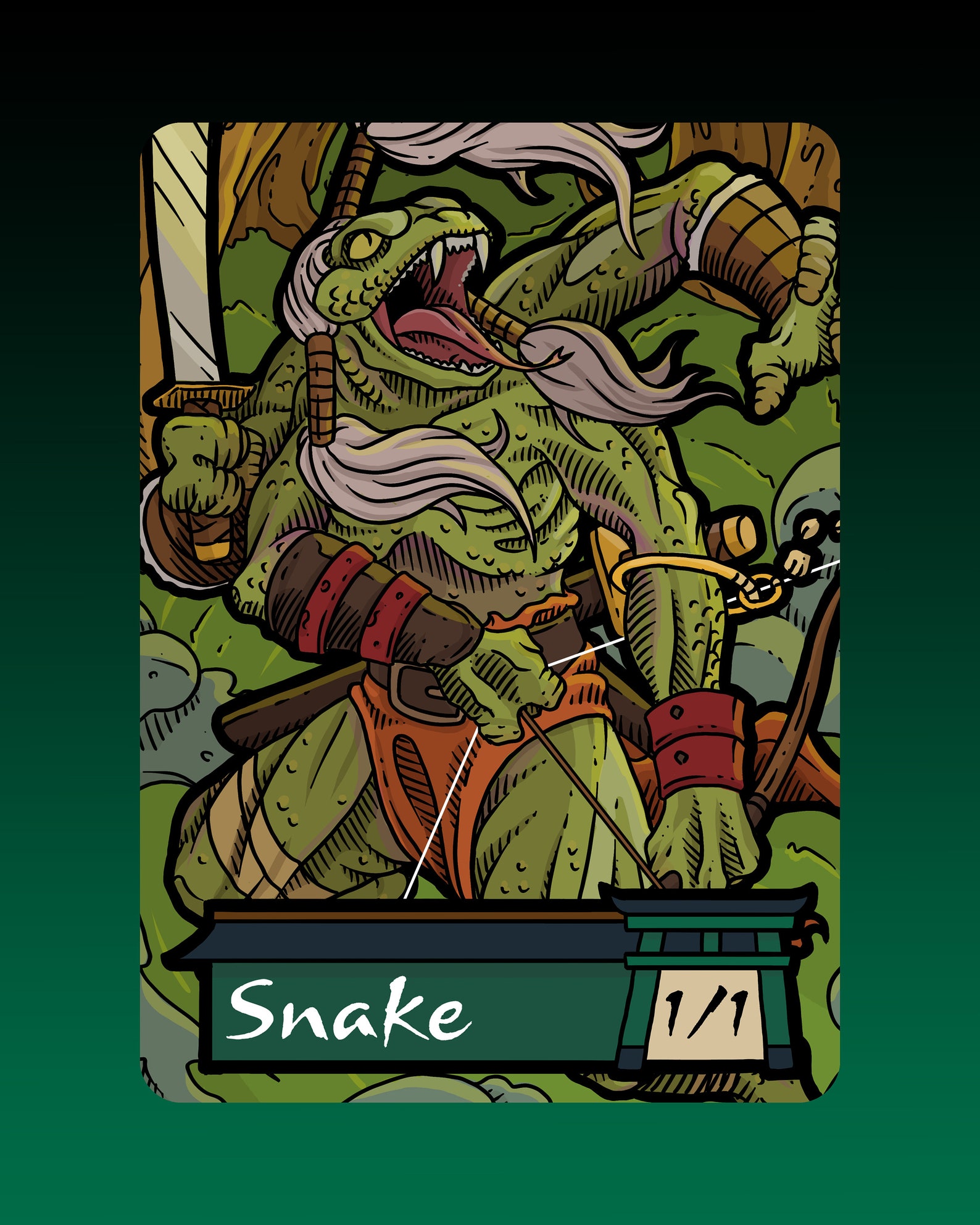 Snake Token Custom Altered MTG Magic the Gathering Fantasy - Etsy