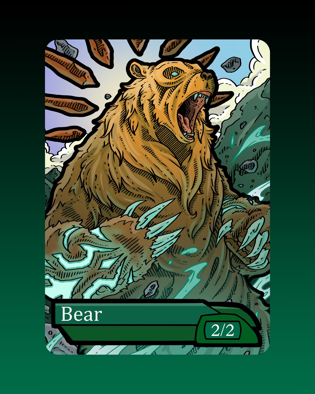 Bear Token Custom Altered MTG Magic the Gathering Fantasy Board Game ...