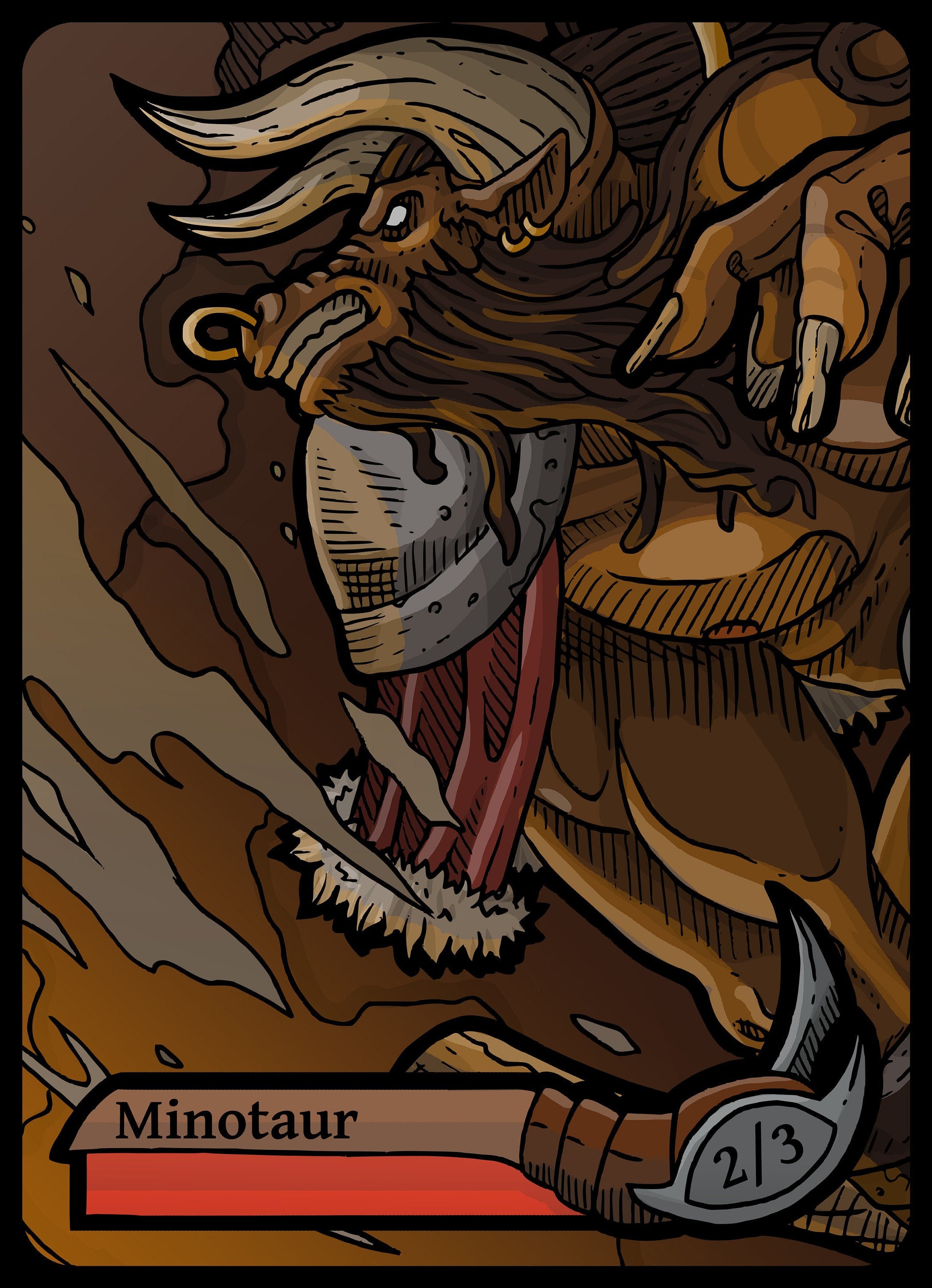 Minotaur Token Custom Altered MTG Magic the Gathering | Etsy