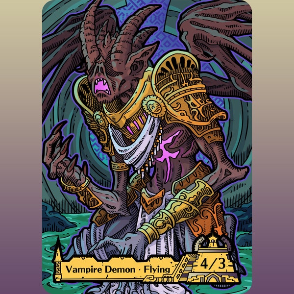 Demon Vampire Token - Etsy