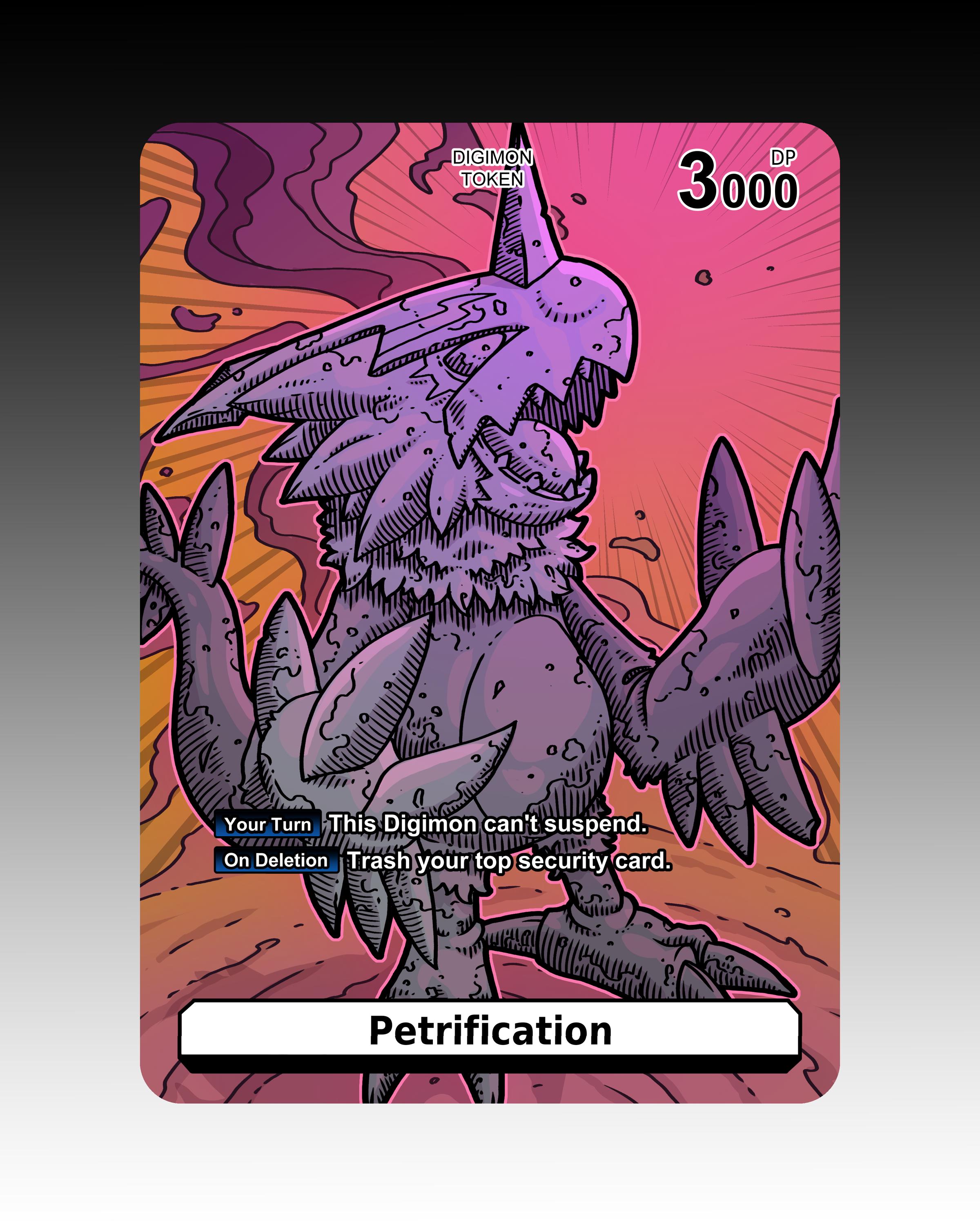 Petrification Token - Digimon Card Game White - Etsy