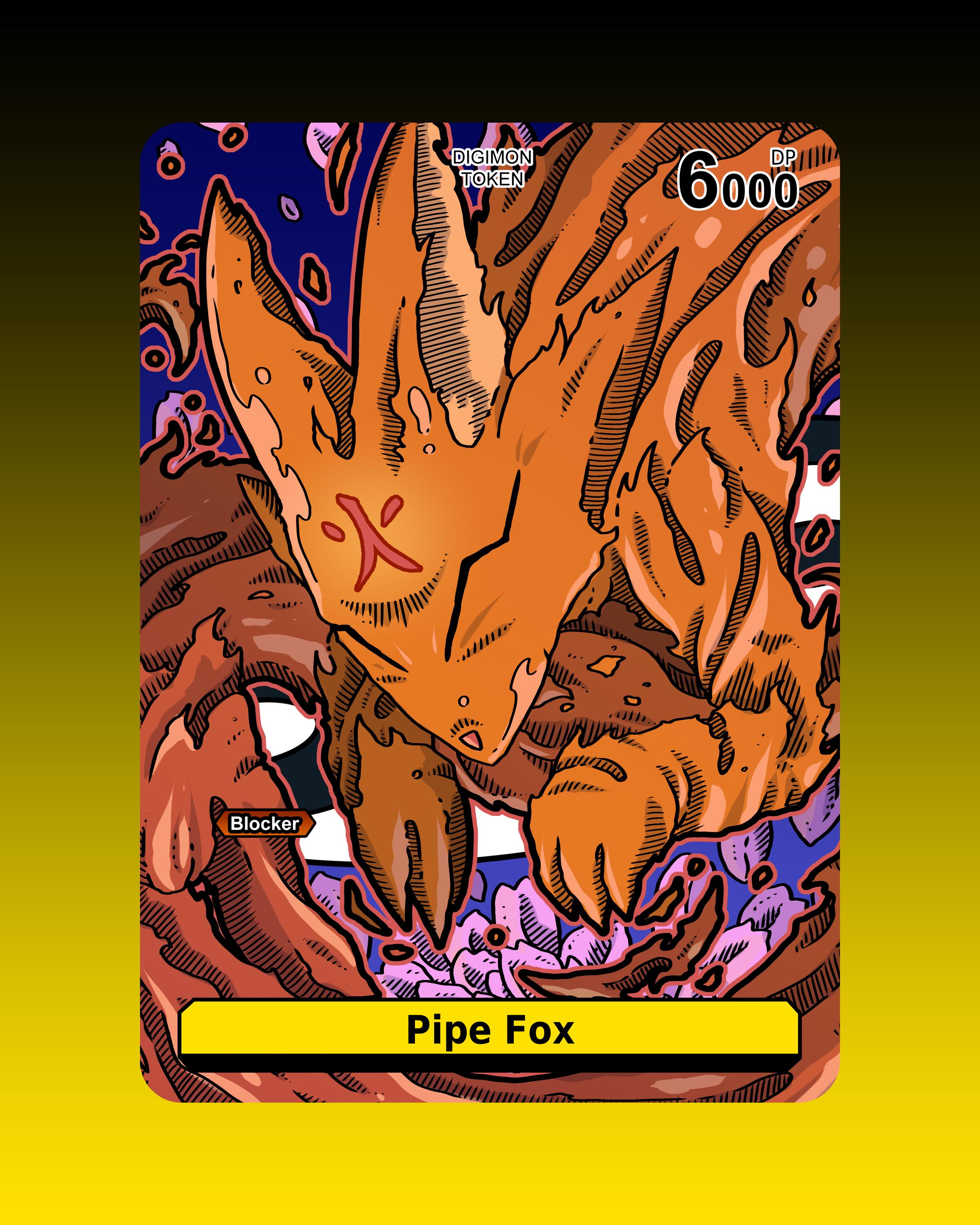 4 Pipe Fox Tokens - Digimon Card Game Yellow - Sakuyamon X Taomon ...