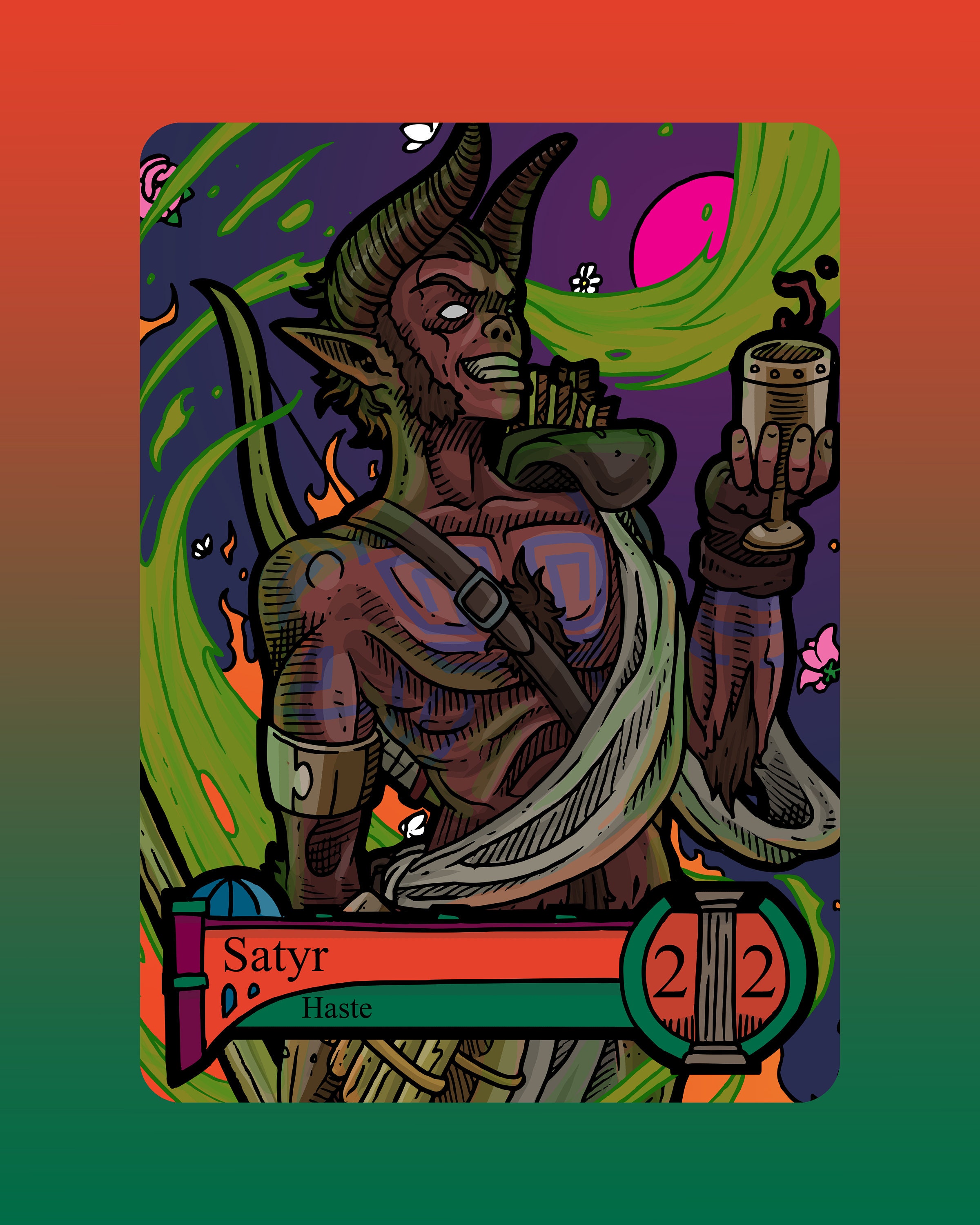 Satyr Token benutzerdefinierte veränderte MTG Magie der | Etsy