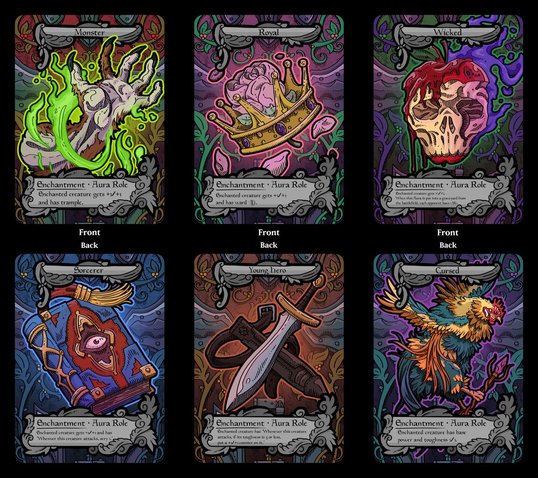 3 Role Token Set - Custom MTG Magic Gathering Fantasy Board Game Card ...