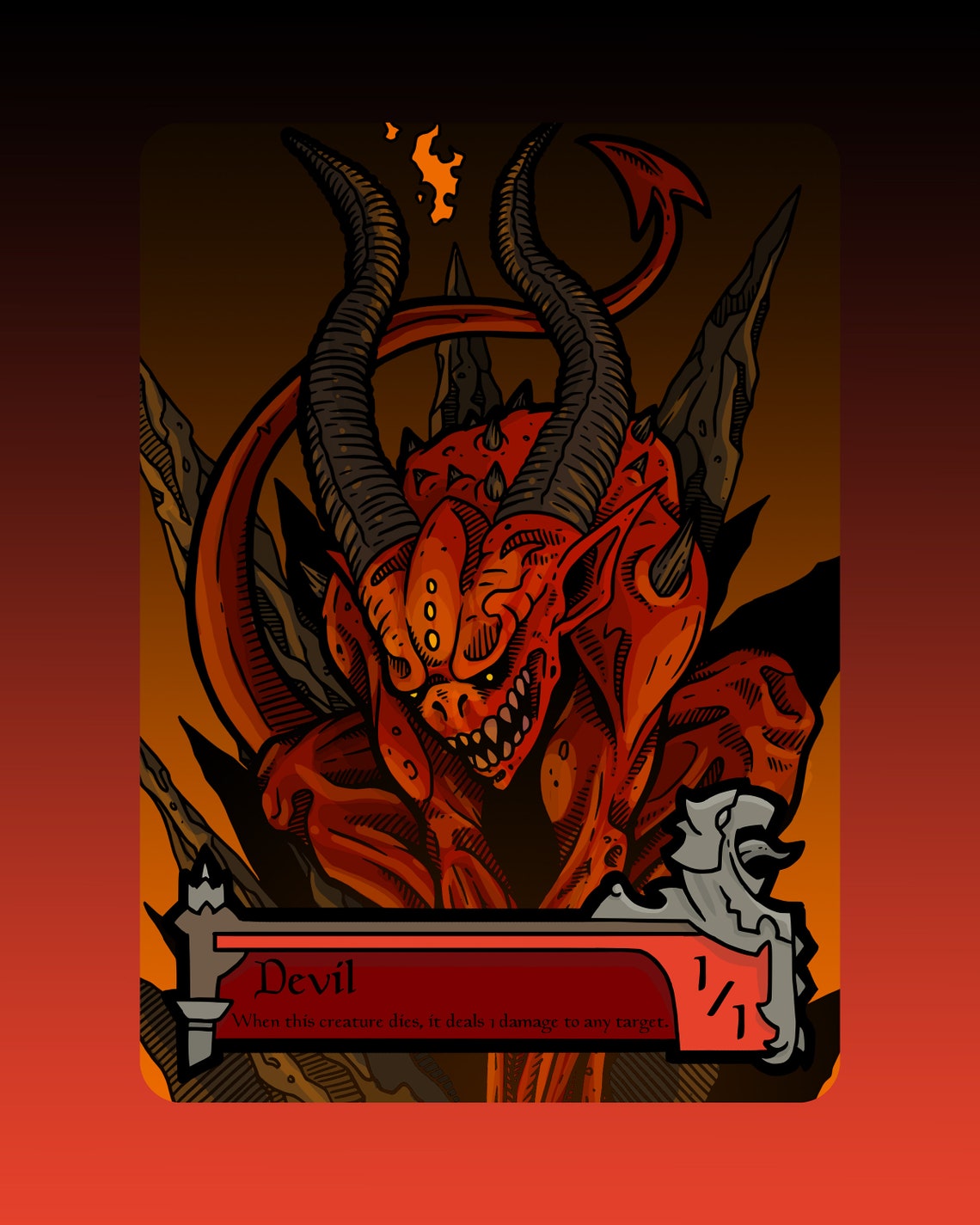 Devil Token Custom MTG Magic the Gathering Innistrad Fantasy | Etsy