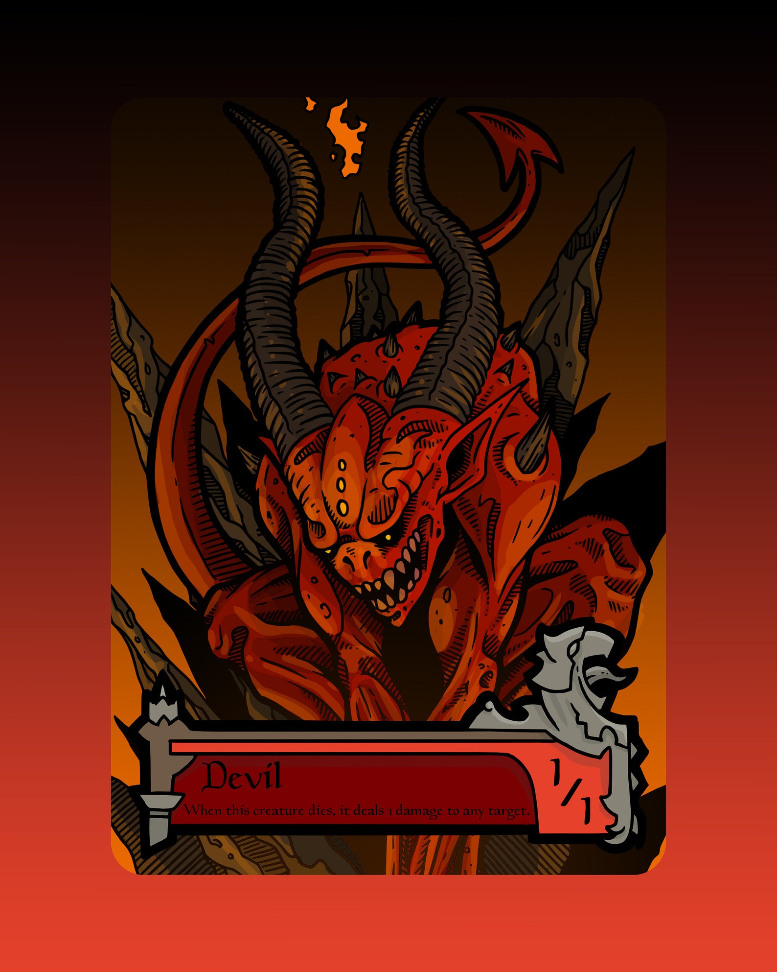 Devil Token Custom MTG Magic the Gathering Innistrad Fantasy | Etsy