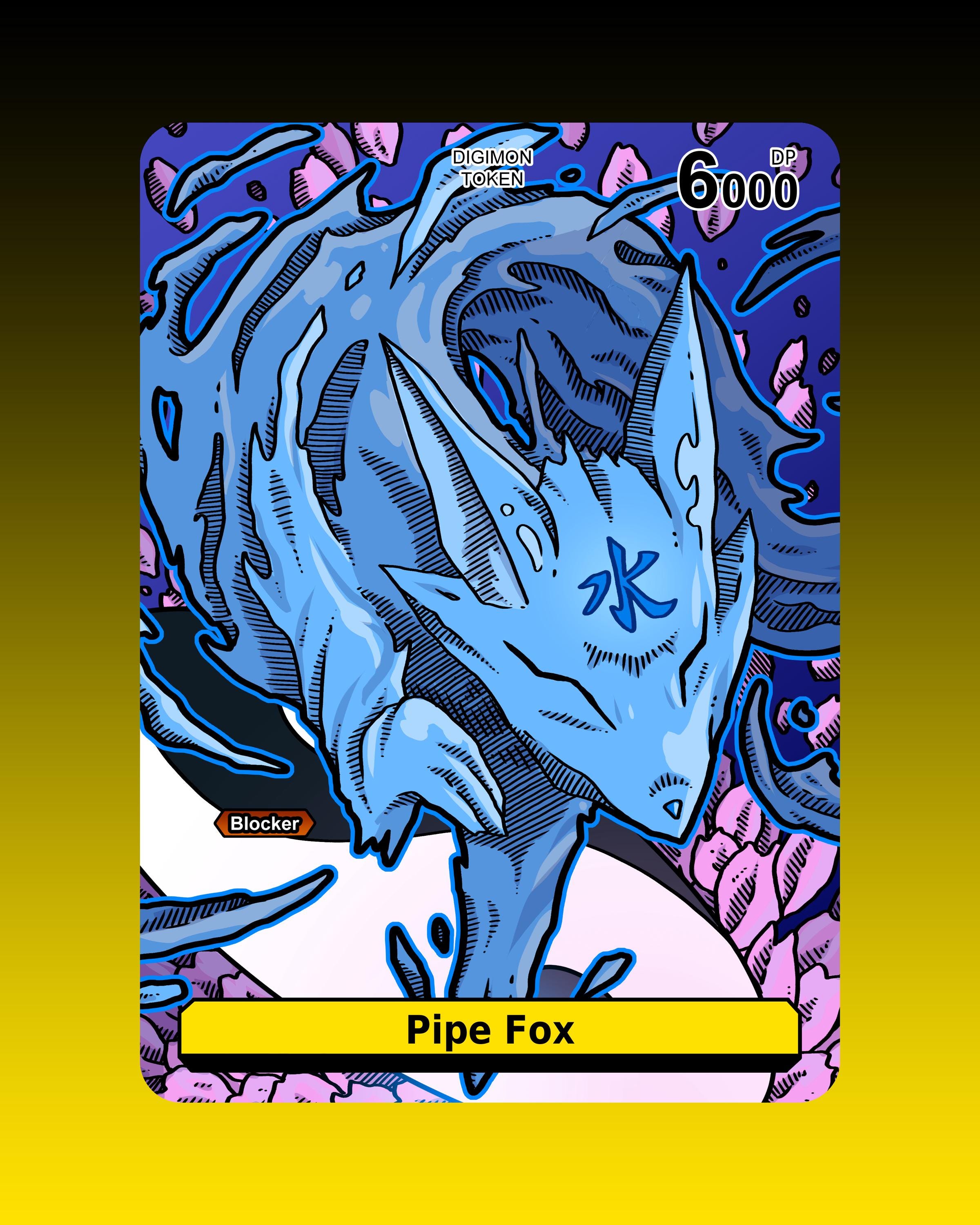 4 Pipe Fox Tokens - Digimon Card Game Yellow - Sakuyamon X Taomon ...