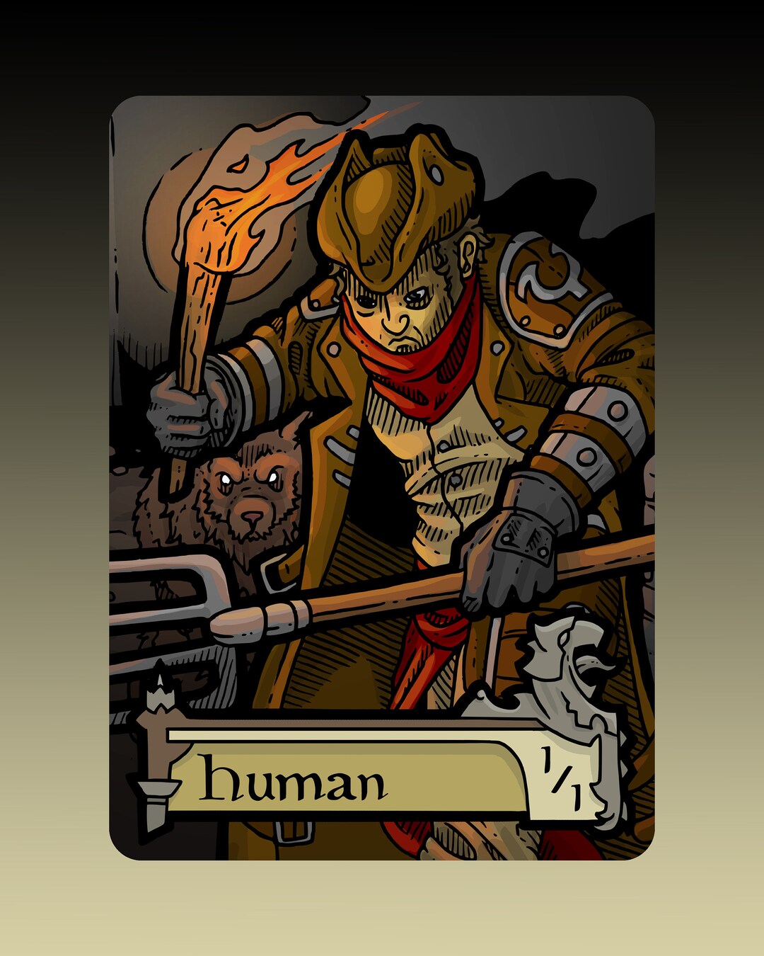 Human Token Custom MTG Magic the Gathering Innistrad Fantasy Board Game ...