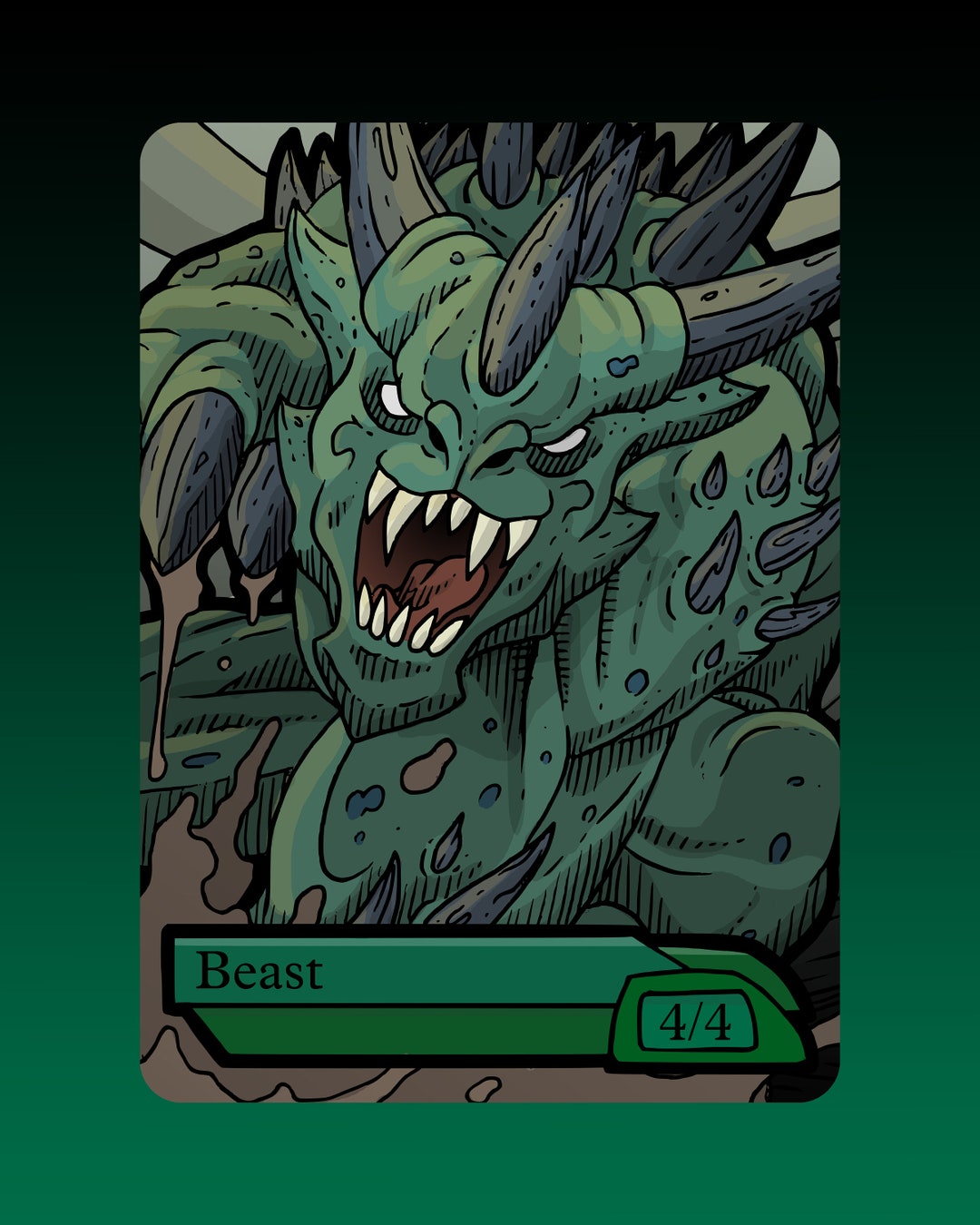 Beast Token Custom Altered MTG Magic the Gathering Fantasy - Etsy