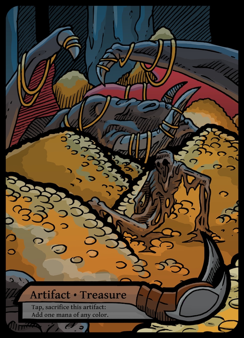 Treasure Token Custom Altered MTG Magic the Gathering | Etsy