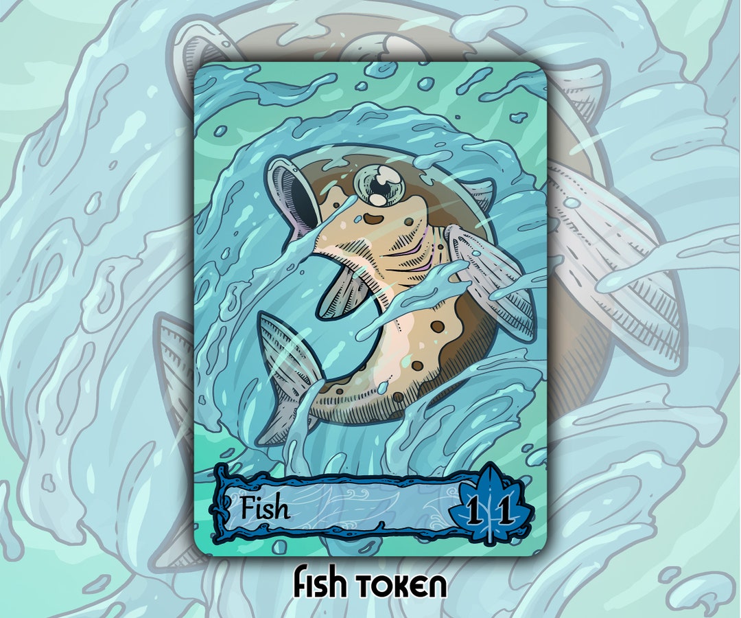 Fish Token - Custom MTG Magic the Gathering Fantasy Board Game Card ...