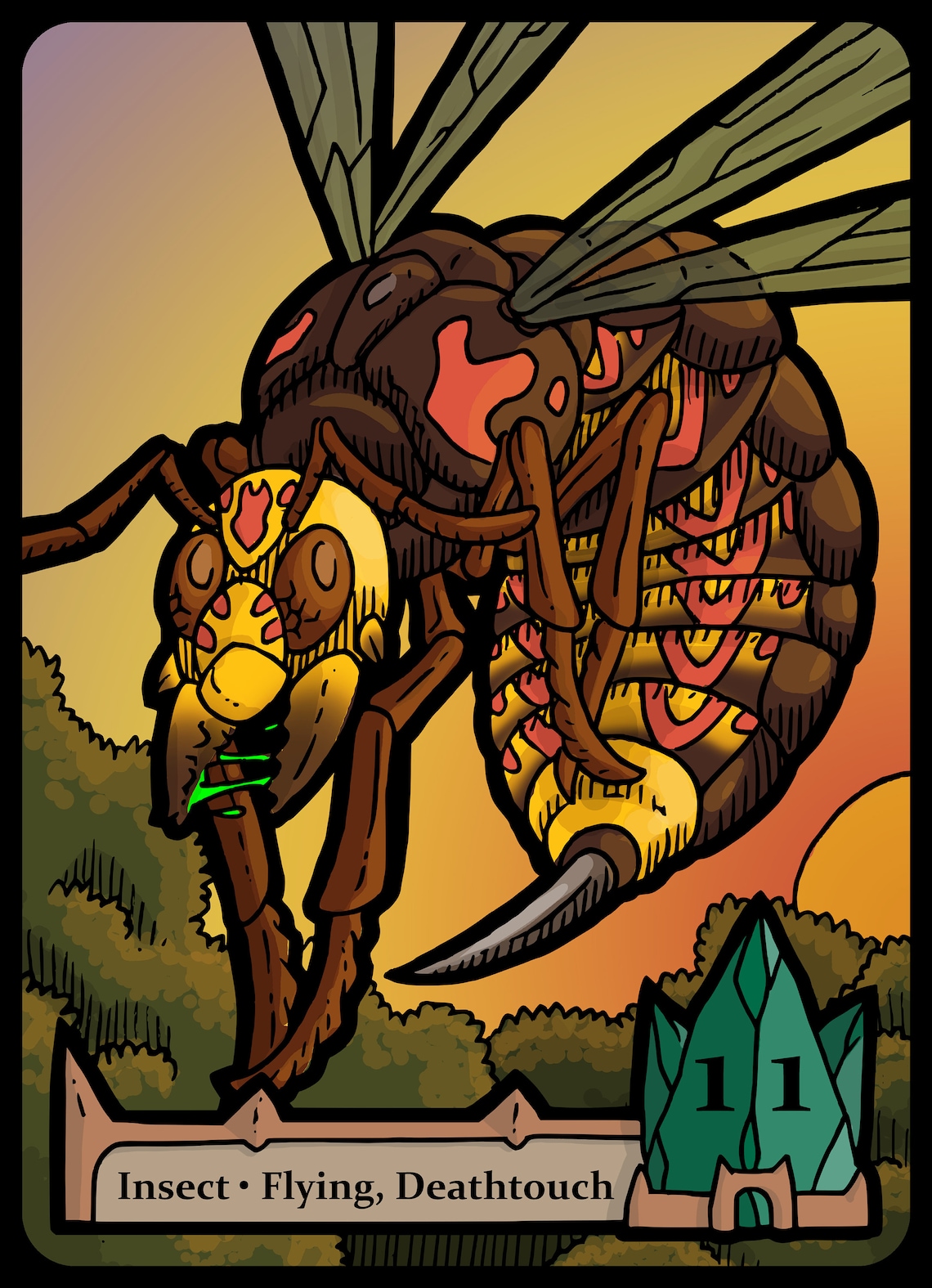 Insect Token Custom Altered MTG Magic the Gathering Fantasy | Etsy