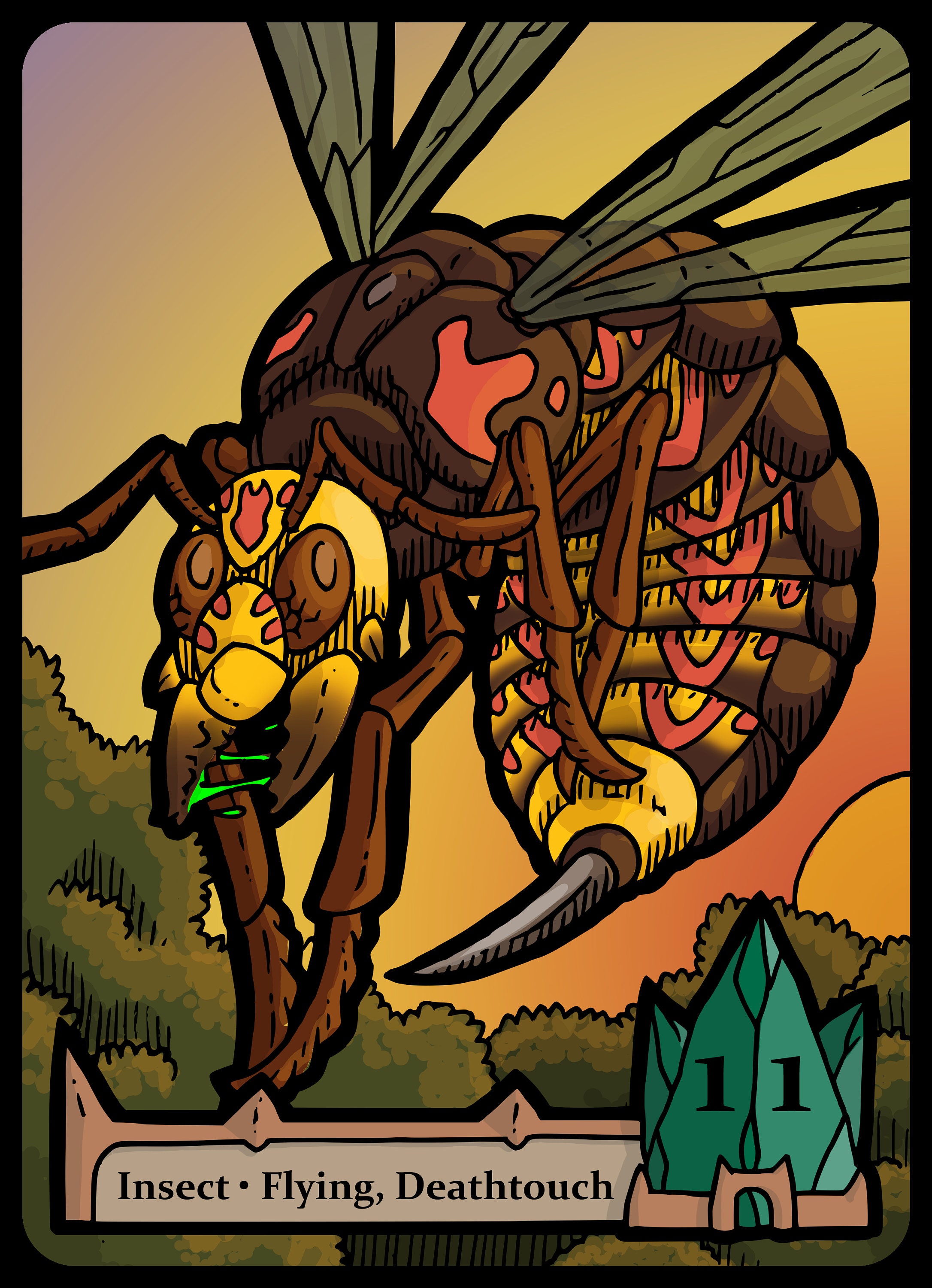 Insect Token Custom Altered MTG Magic the Gathering Fantasy | Etsy