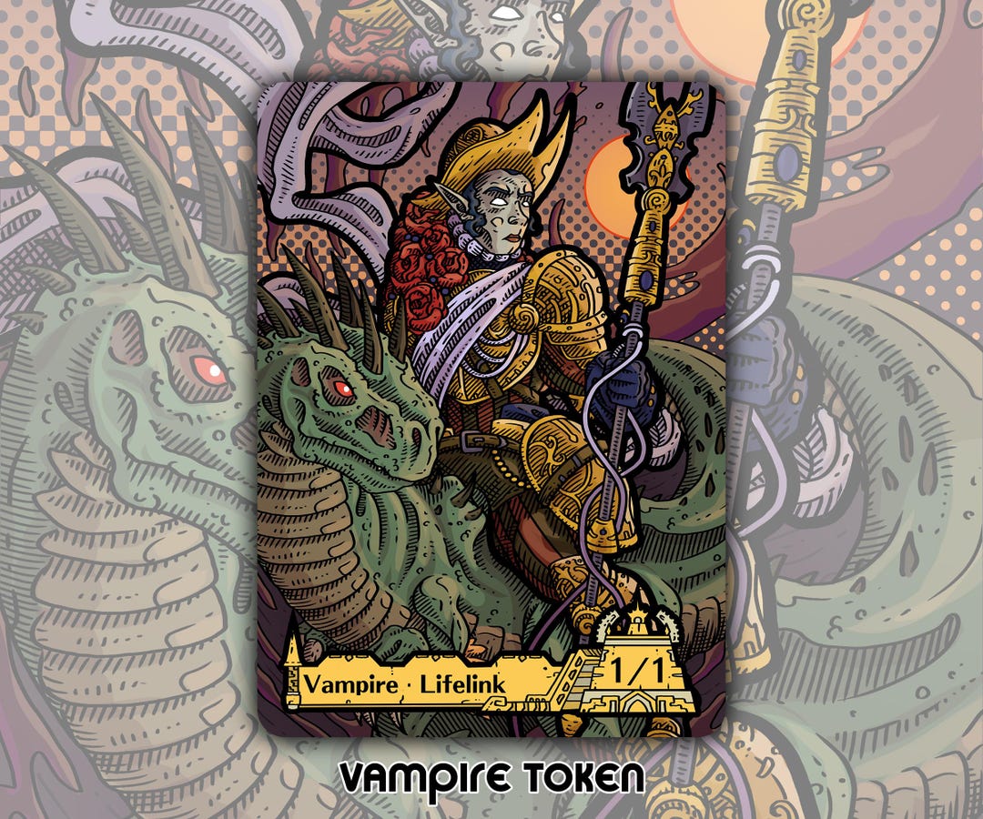 Vampire - Custom Token for Magic the Gathering Ixalan Mavren - Etsy