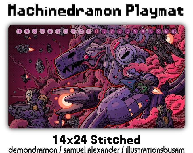 Machinedramon Playmat - 14x24 Digimon Card Game DCG Stitched Edges ...