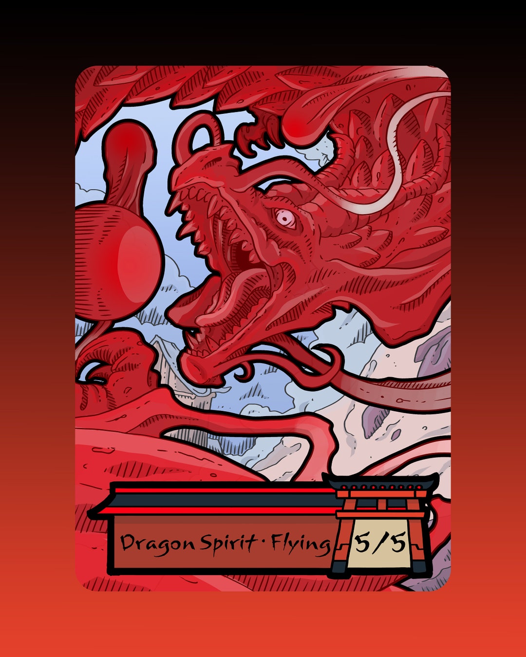 Dragon Spirit Token Custom Altered MTG Magic the Gathering Fantasy ...