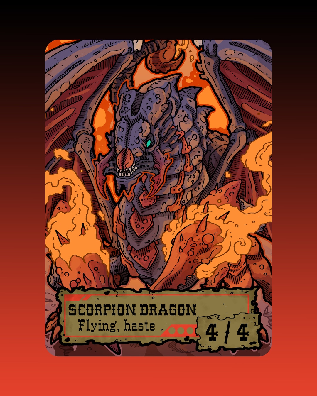 Scorpion Dragon Token Custom Altered MTG Magic the Gathering Fantasy ...