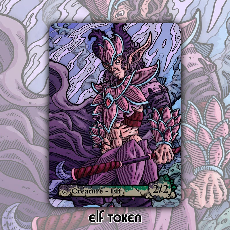 Elf Token Mtg Black Green - Etsy
