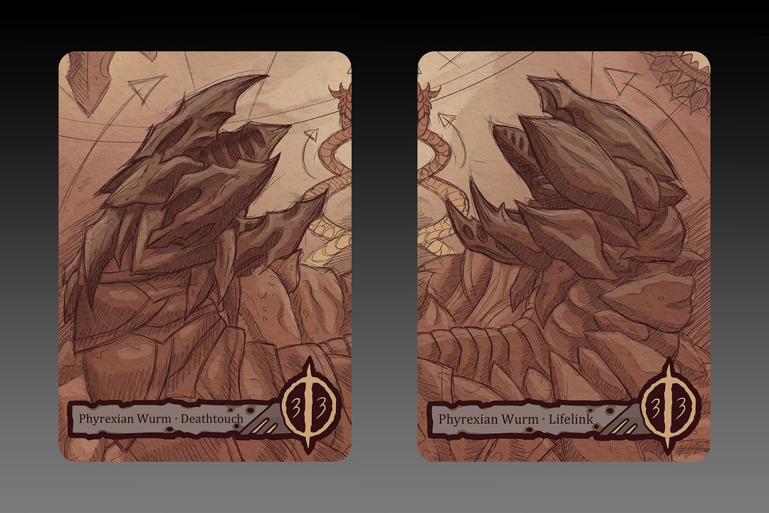 2 Wurm Tokens - Blueprint Custom Altered MTG Magic the Gathering ...