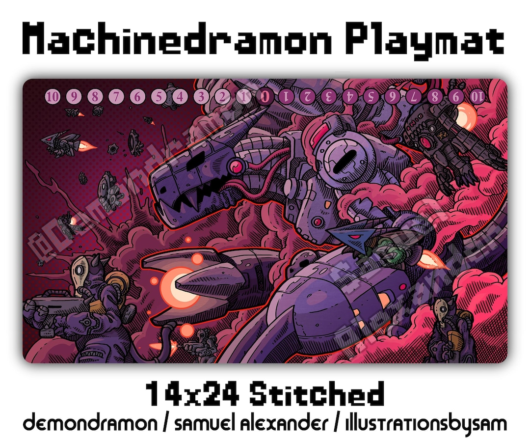 Machinedramon Playmat - 14x24 Digimon Card Game DCG Stitched Edges ...