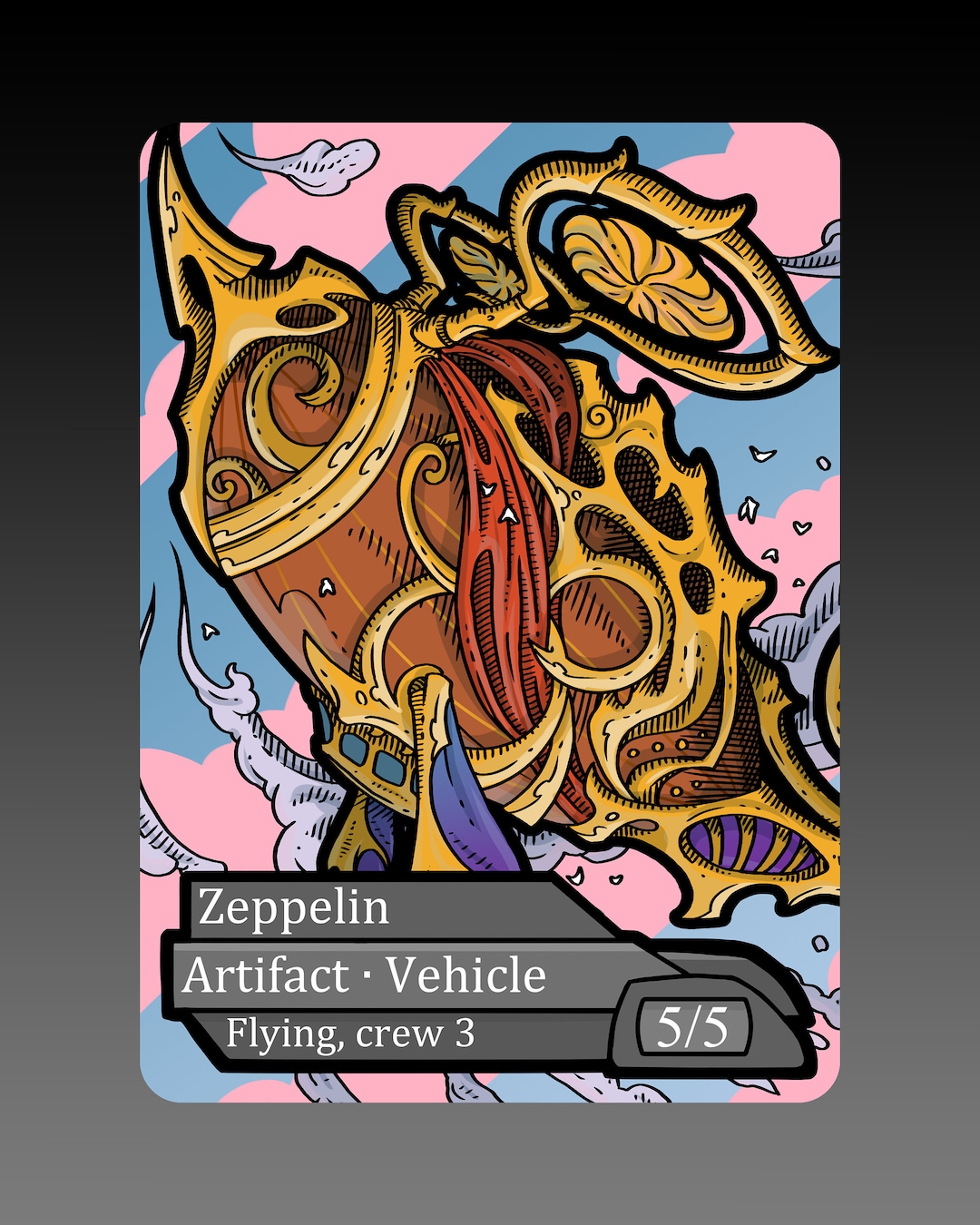 Zeppelin Token Custom Altered MTG Magic the Gathering Fantasy Board ...