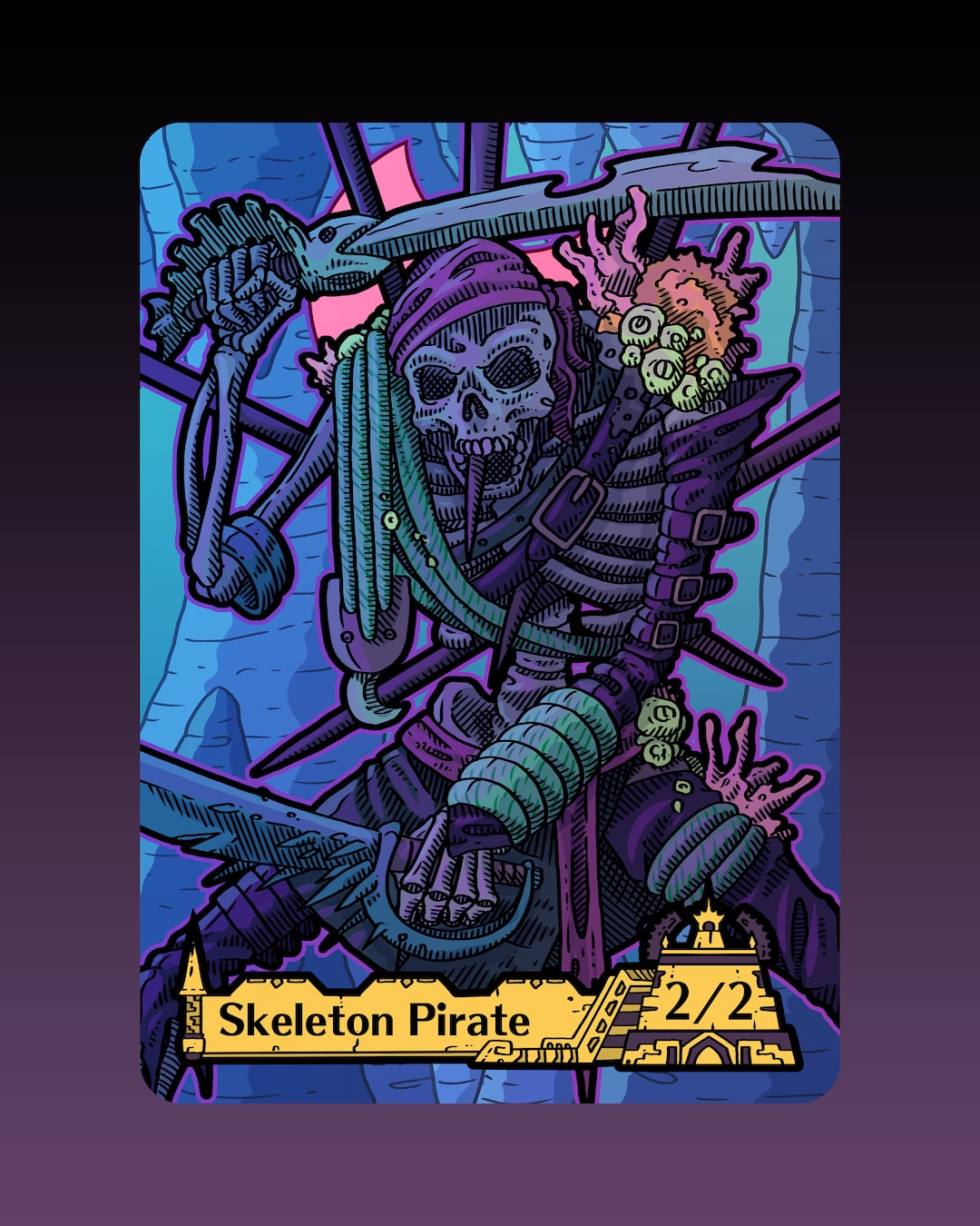 Skeleton Pirate Token Custom MTG Magic the Gathering Fantasy - Etsy
