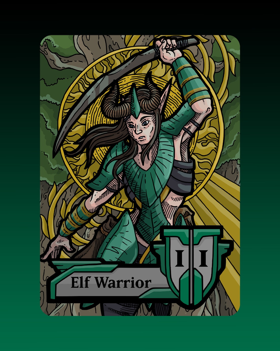 Elf Warrior Token Custom MTG Magic the Gathering Fantasy | Etsy