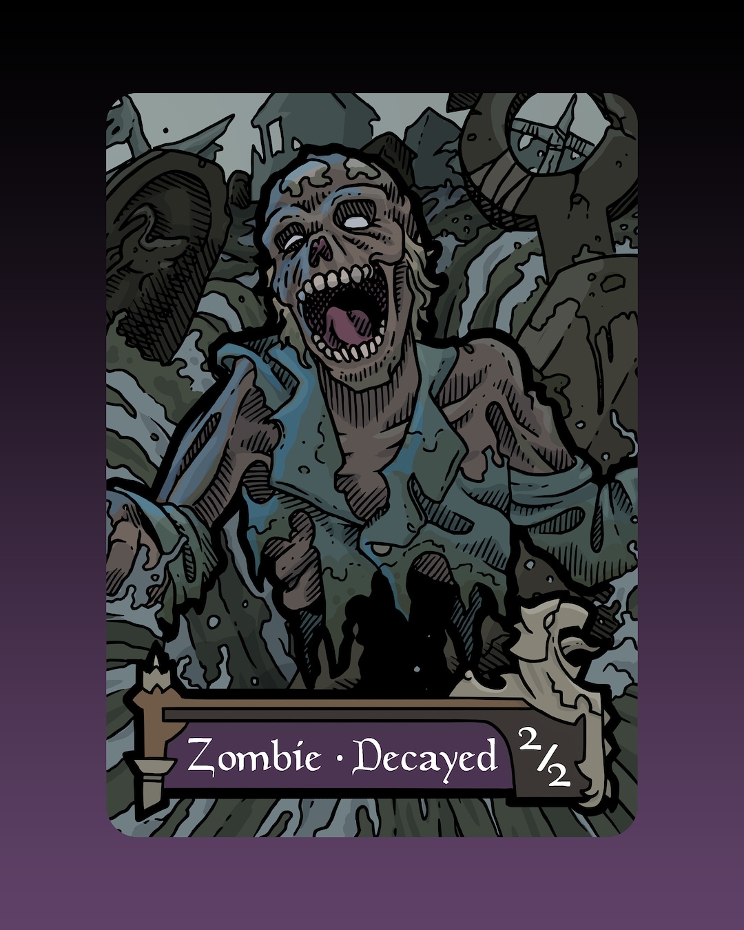 Zombie Token Custom MTG Magic the Gathering Innistrad Fantasy Board ...