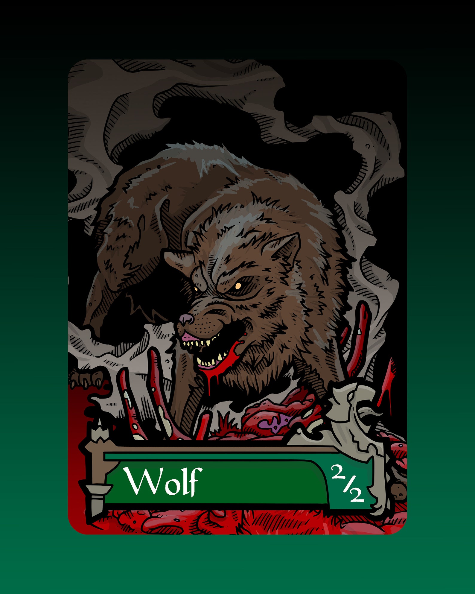 Wolf Token Custom MTG Magic the Gathering Innistrad Fantasy - Etsy