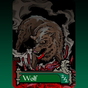 Wolf Token Custom MTG Magic the Gathering Innistrad Fantasy Board Game ...