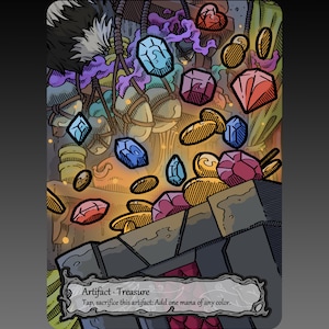 Treasure Token - Custom MTG Magic the Gathering Fantasy Board Game Card ...
