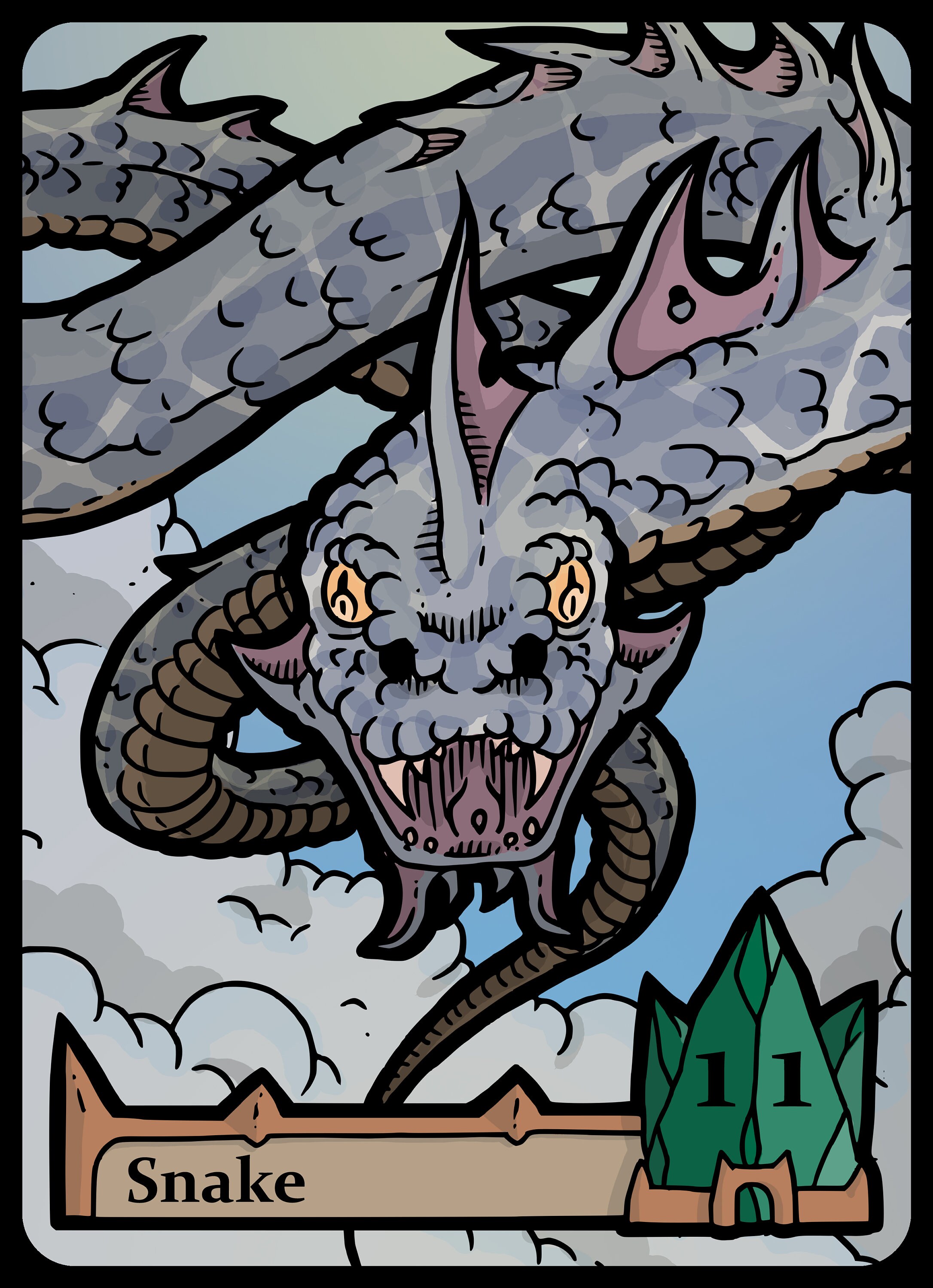 Snake Token Custom Altered MTG Magic the Gathering Fantasy | Etsy