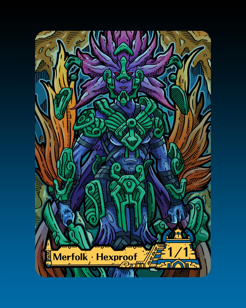 Merfolktoken - Custom MTG Magic Gathering Fantasy Board Game Card ...