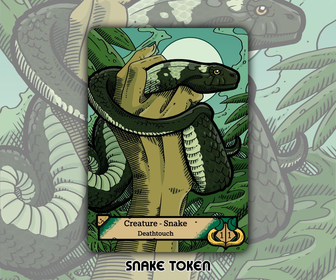 Snake - Custom Token for Magic the Gathering 1/1 Green Amonkhet - Etsy
