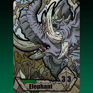 Elephant Token - Custom MTG Magic the Gathering Fantasy Board Game Card ...