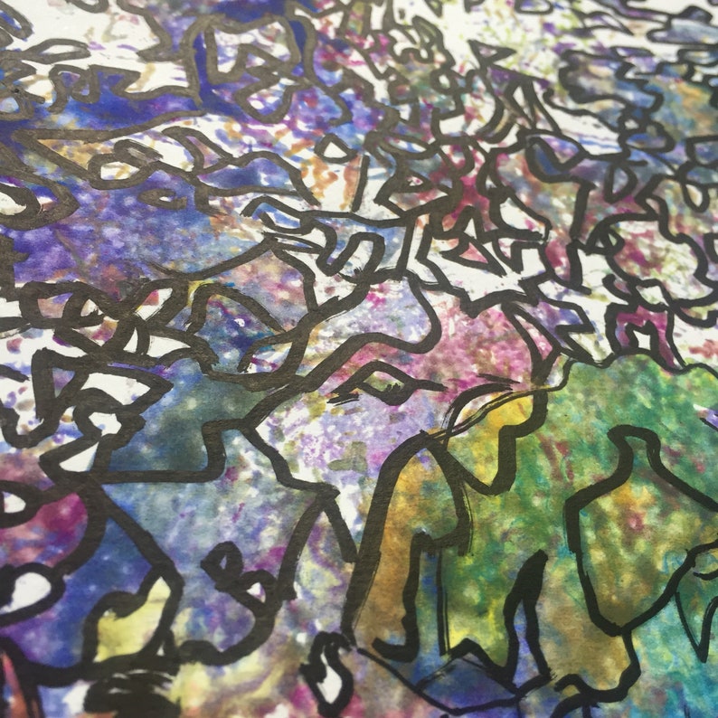 Speaking in Tongues Abstract Expressive Busy Art - Etsy