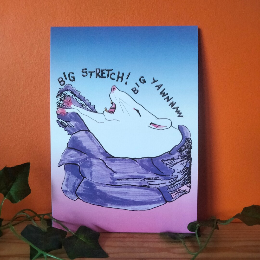 BIG STRETCH Rat Art Print Big Yawn Illustration Transgender Pride ...