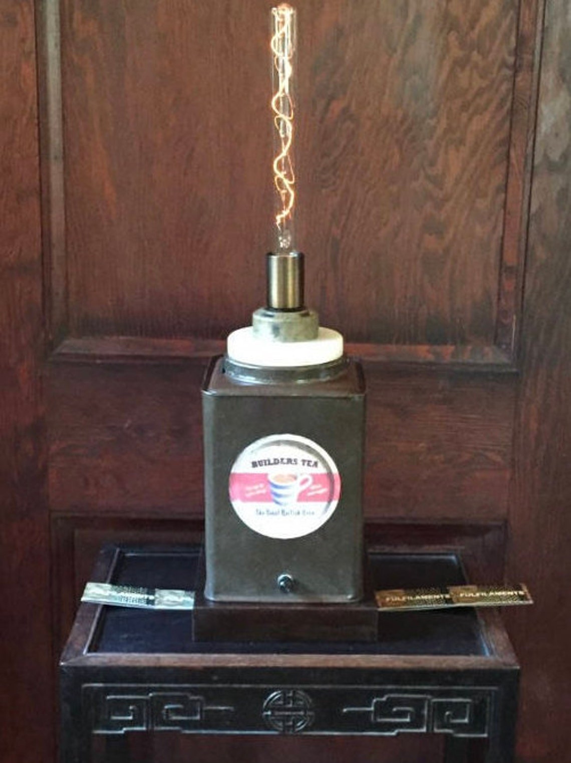 Table Lamp Upcycled Vintage Tea Tin Repurposed Table Light - Etsy