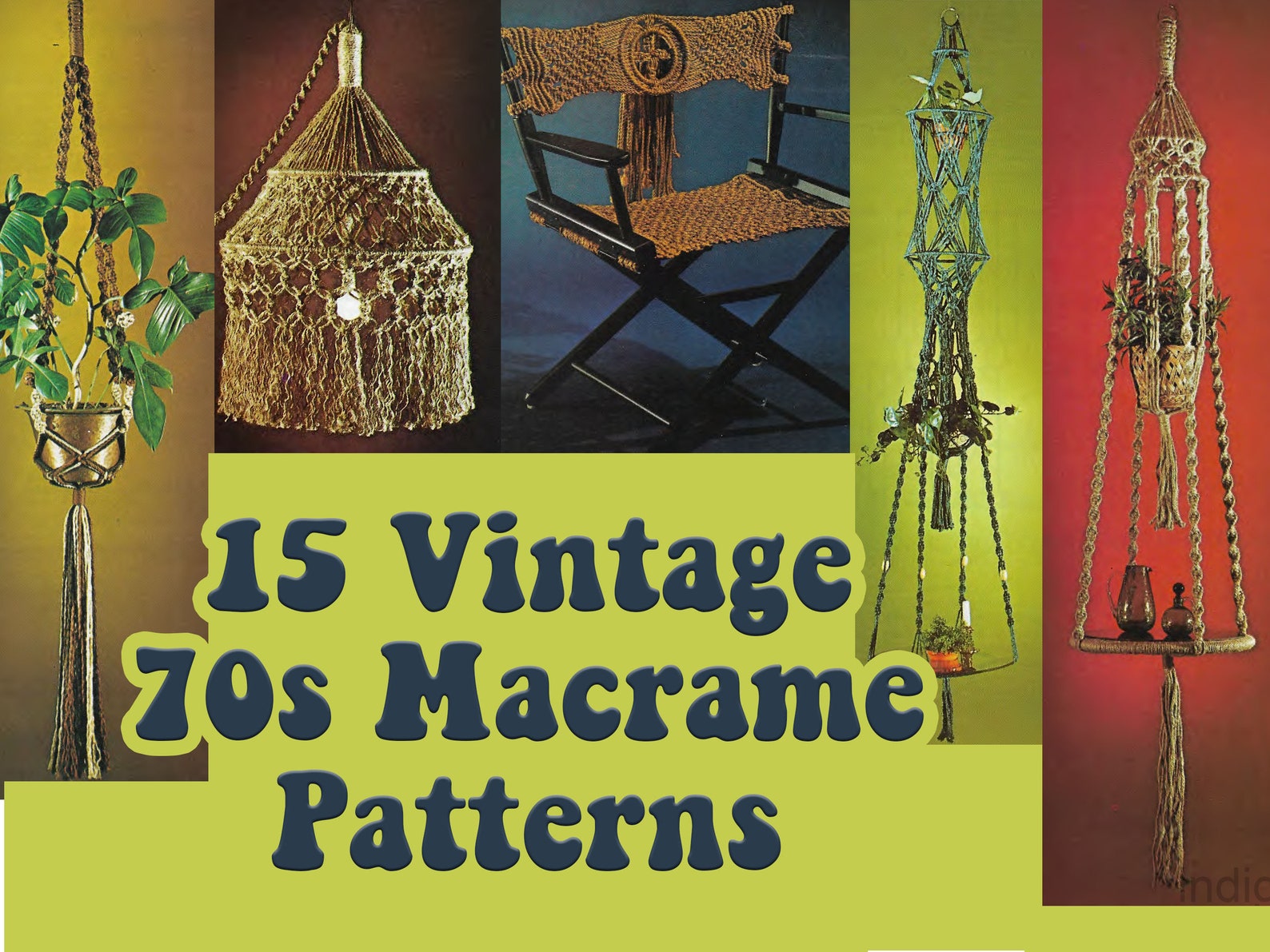 15 Vintage Macrame Patterns - 70's Macrame Pattern Macrame Planter ...