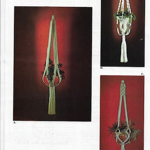 14 Vintage Macrame Patterns - 70's Macrame Pattern Macrame Planter ...