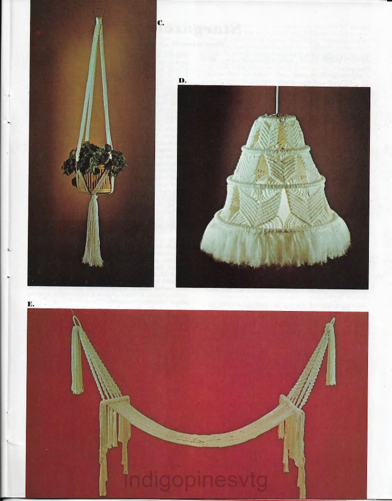 14 Vintage Macrame Patterns 70's Macrame Pattern Macrame - Etsy
